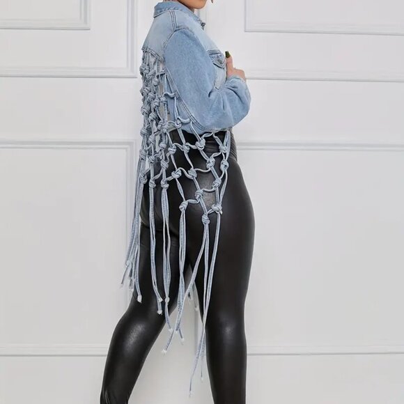 Jackets & Coats | Denim Tassel Jacket | Poshmark